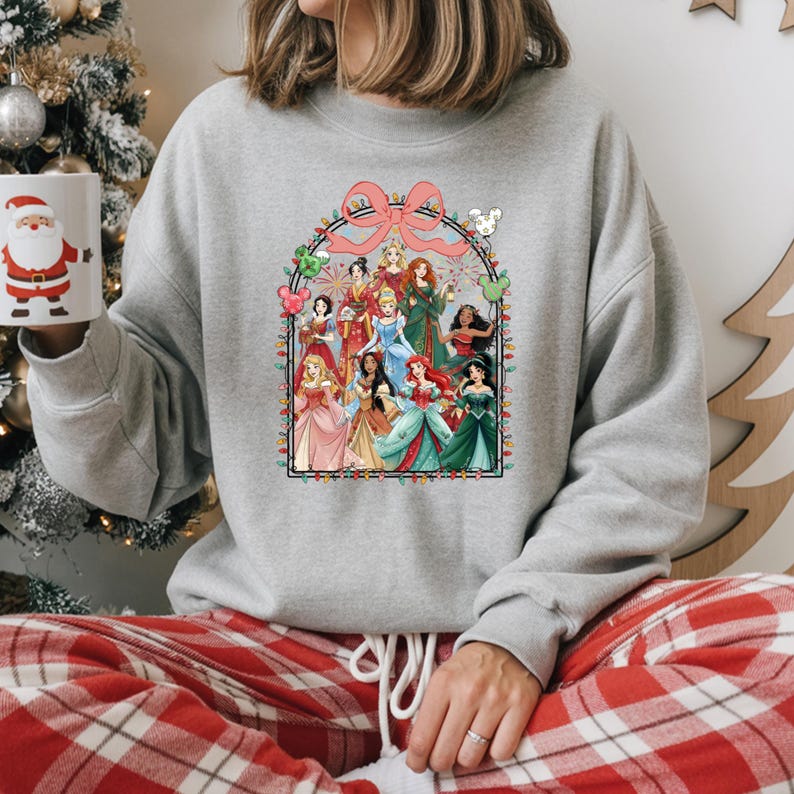 Disney Princess Christmas DTF Transfer, Holiday Squad Heat Press - Etsy