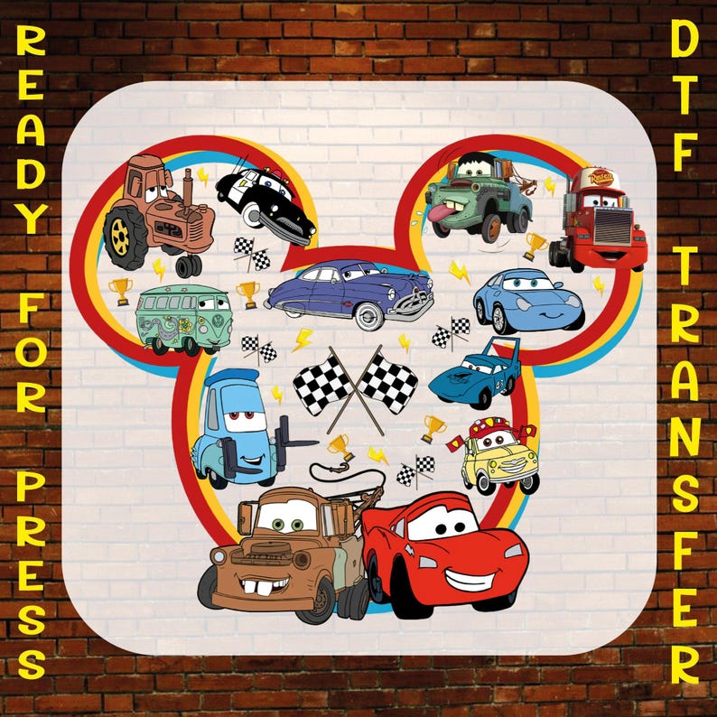 Disney Cars & Mickey Mouse DTF Transfer, Kids Heat Press, Iron On - Etsy