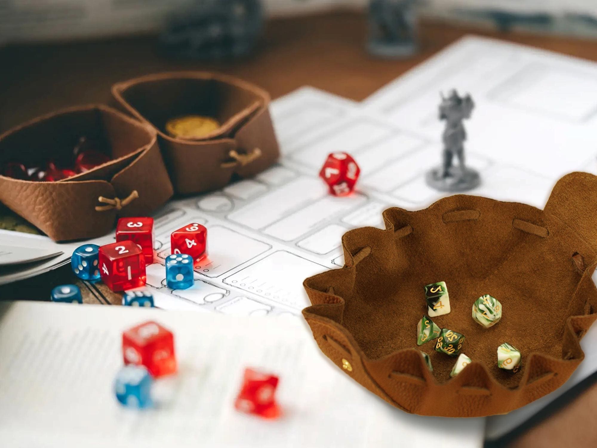 Personalized Leather Dnd Dice Bag, Custom Engraved RPG Pouch, Tabletop ...