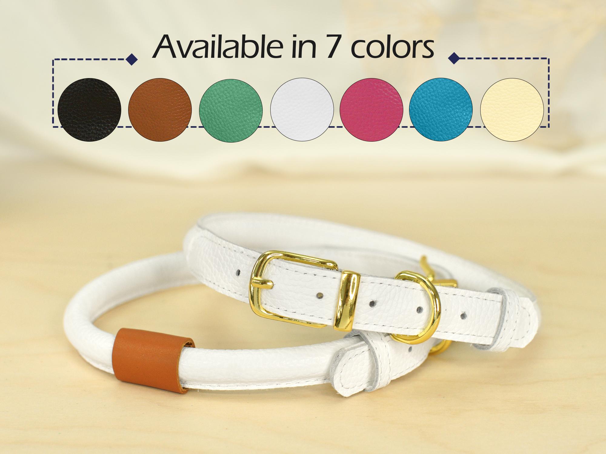 Custom Leather Dog Collar, Rolled Dog Collar Personalized, Durable ...
