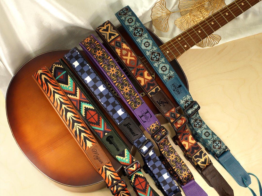 Adjustable Patterned Guitar Strap Personalized, Custom Guitar Strap ...