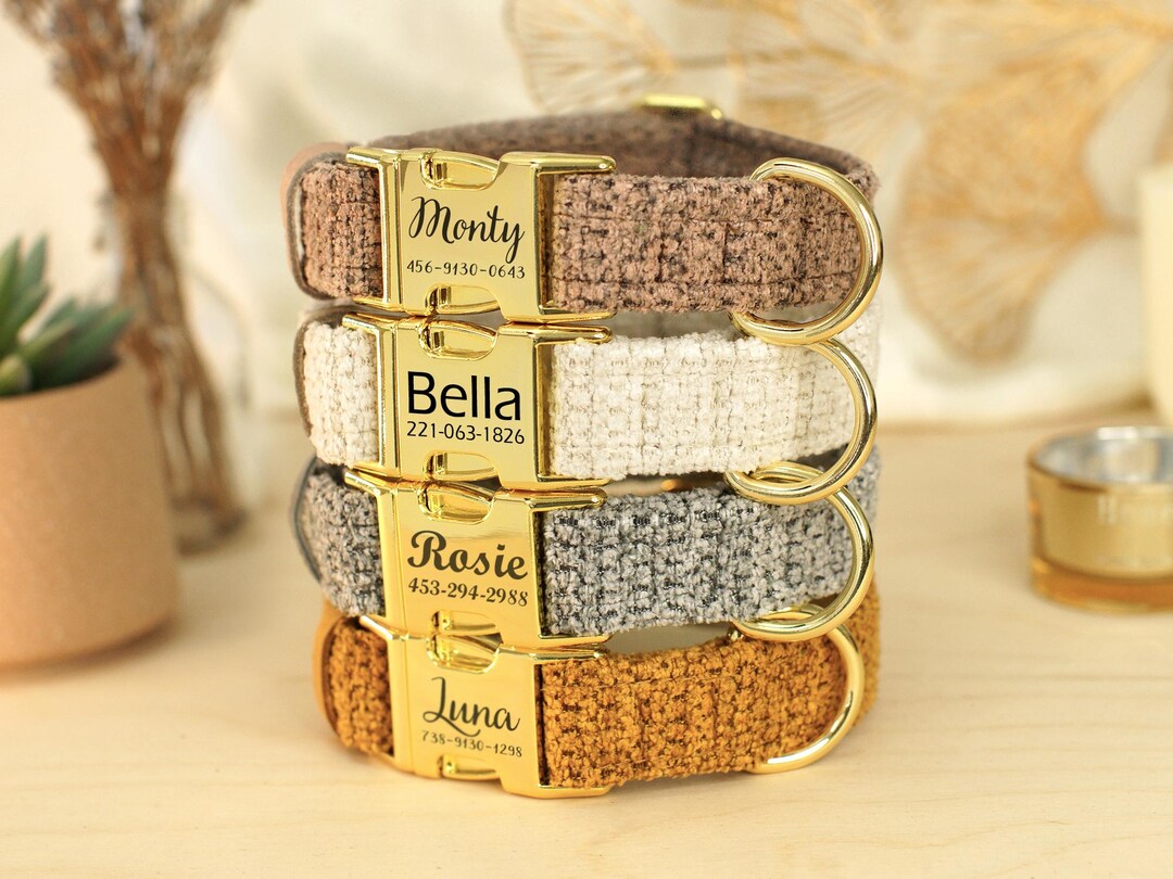 Custom Chunky Weave Dog Collar, Durable Textured Fabric Collars for ...