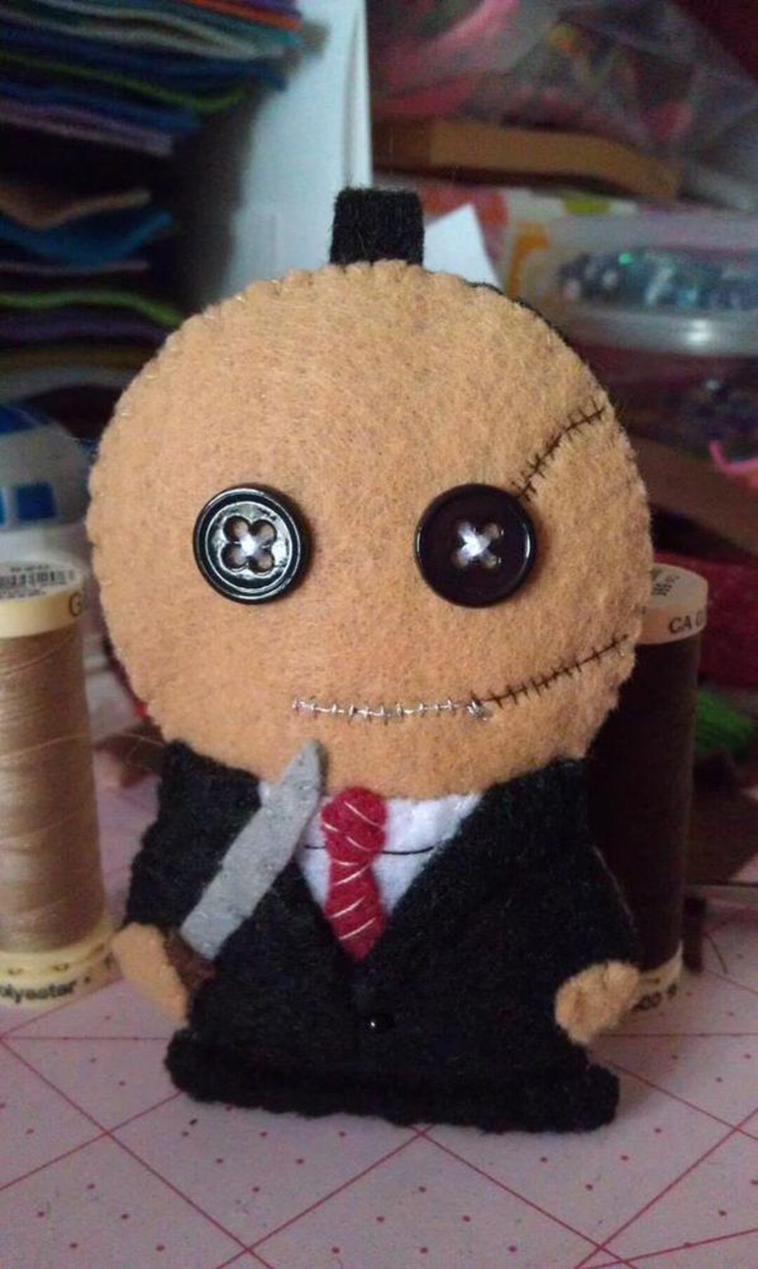 Button Eyes Decker Inspired Made to Order Handmade Felt Applique ...