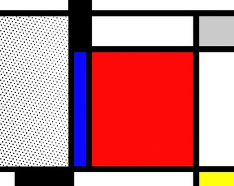 Abstract Geometric Art, Pop Art, Mondrian Style, Modernism, Canvas Art ...