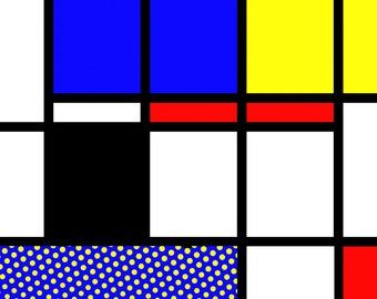 Abstract Geometric Art, Pop Art, Mondrian Style, Modernism, Canvas Art ...