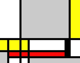 Abstract Geometric Art, Pop Art, Mondrian Style, Modernism, Canvas Art ...