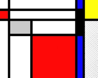 Abstract Geometric Art, Pop Art, Mondrian Style, Modernism, Canvas Art ...