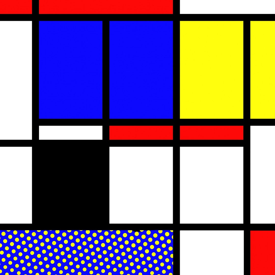 Abstract Geometric Art, Pop Art, Mondrian Style, Modernism, Canvas Art ...
