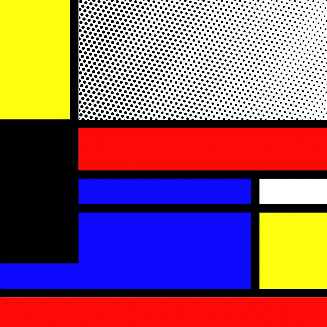 Abstract Geometric Art, Pop Art, Mondrian Style, Modernism, Canvas Art ...