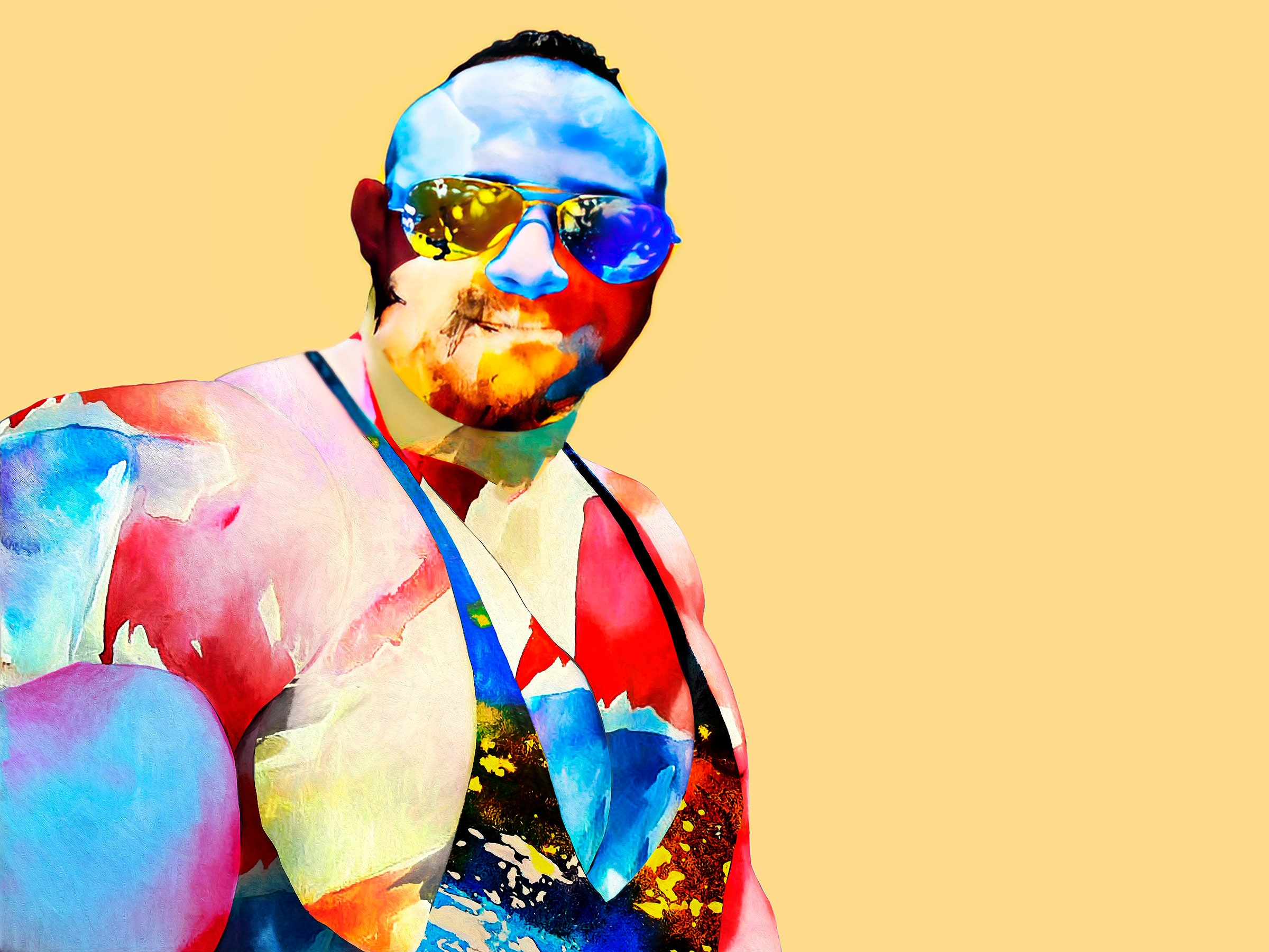 UNFAMILIAR FACES – Bodybuilder - Pop Art, Collage, Mixed Media, Canvas ...