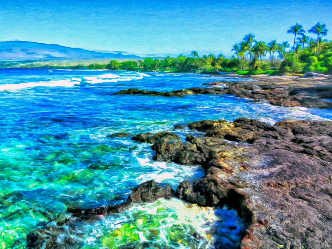 Lava and Tide Pools at Puako - Painting - Big Island - Hawaii ...