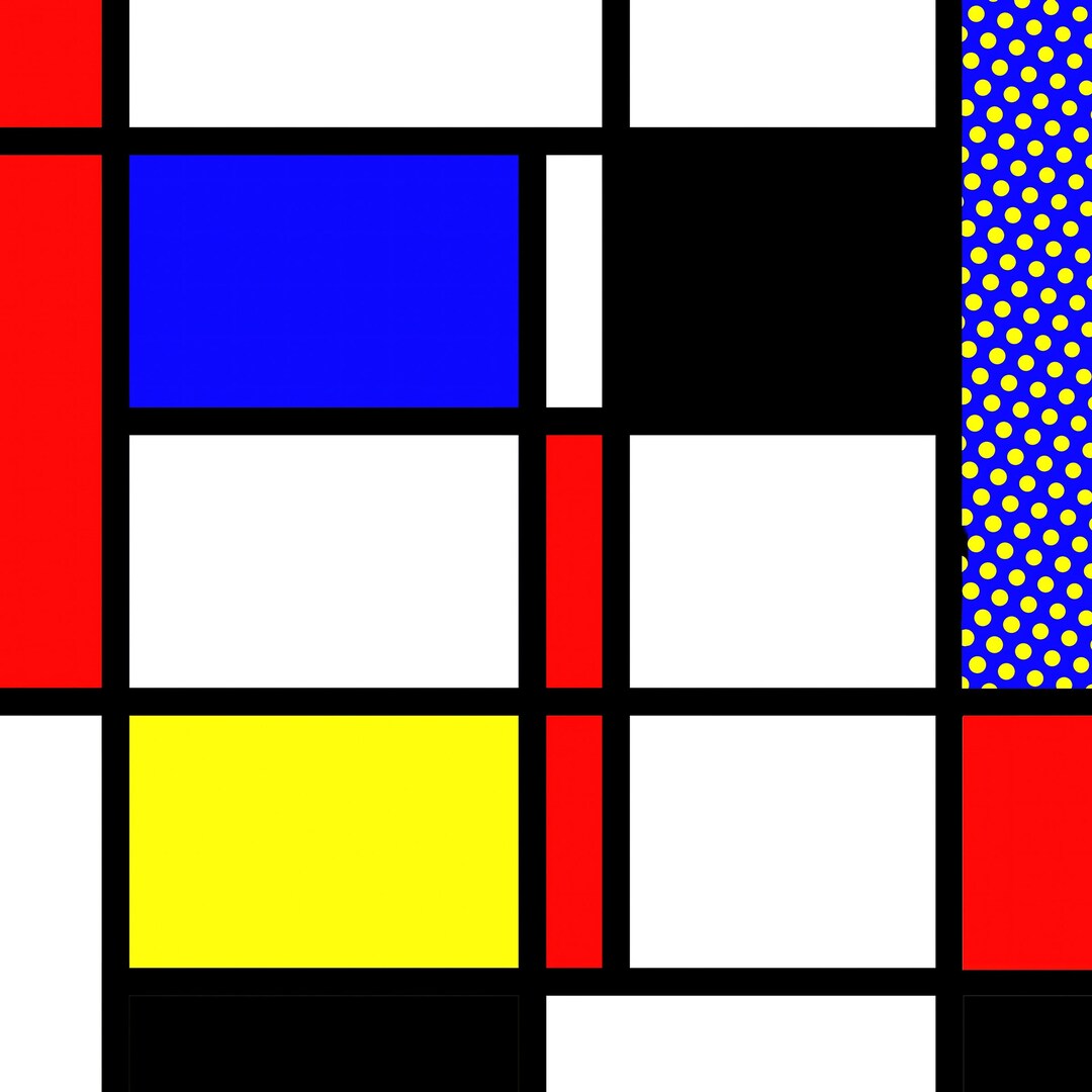 Abstract Geometric Art, Pop Art, Mondrian Style, Modernism, Canvas Art ...