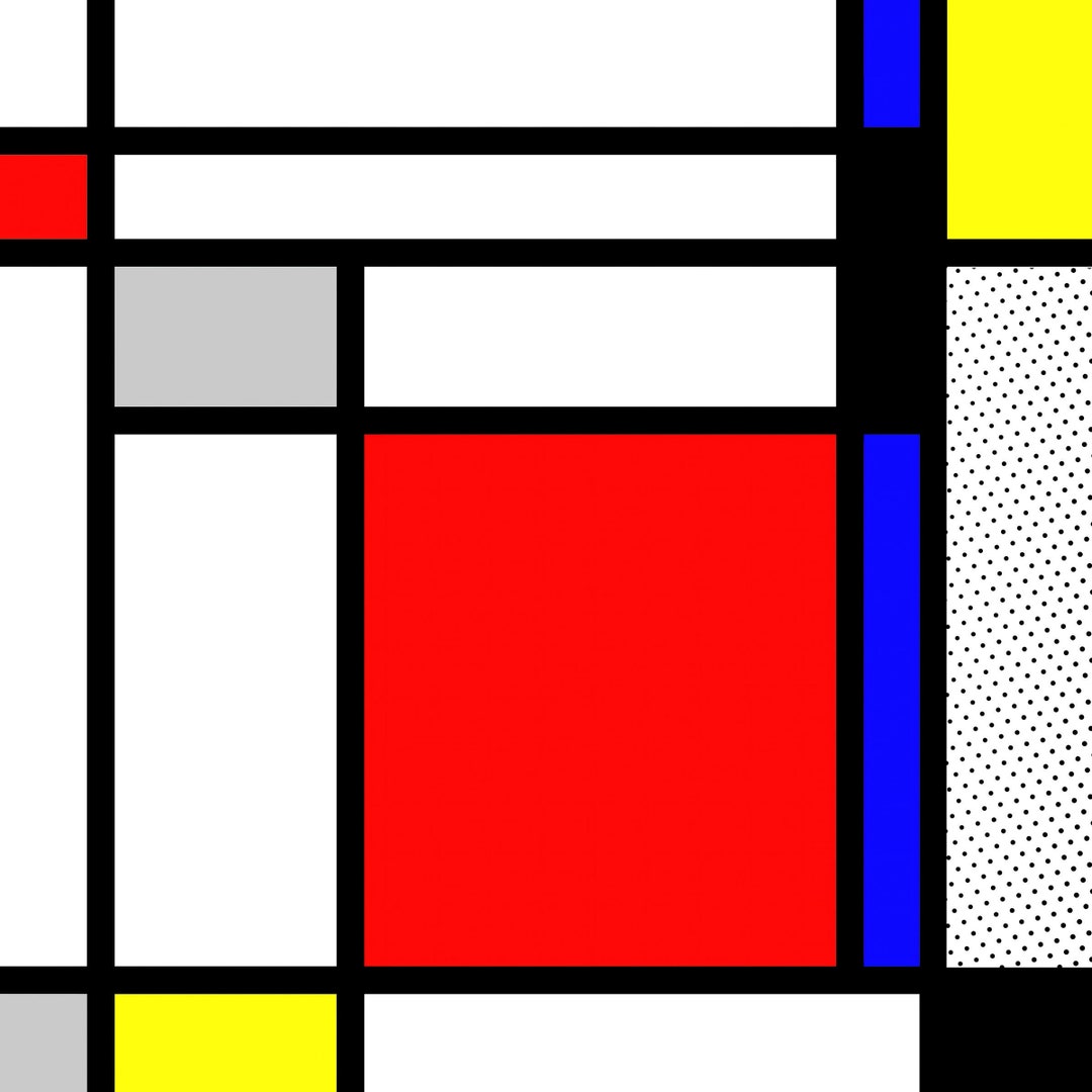Abstract Geometric Art, Pop Art, Mondrian Style, Modernism, Canvas Art ...