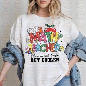 Math Teacher Like A Normal Teacher but Cooler Png, Cute Preppy Png ...