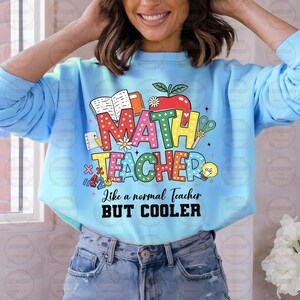 Math Teacher Like A Normal Teacher but Cooler Png, Cute Preppy Png ...