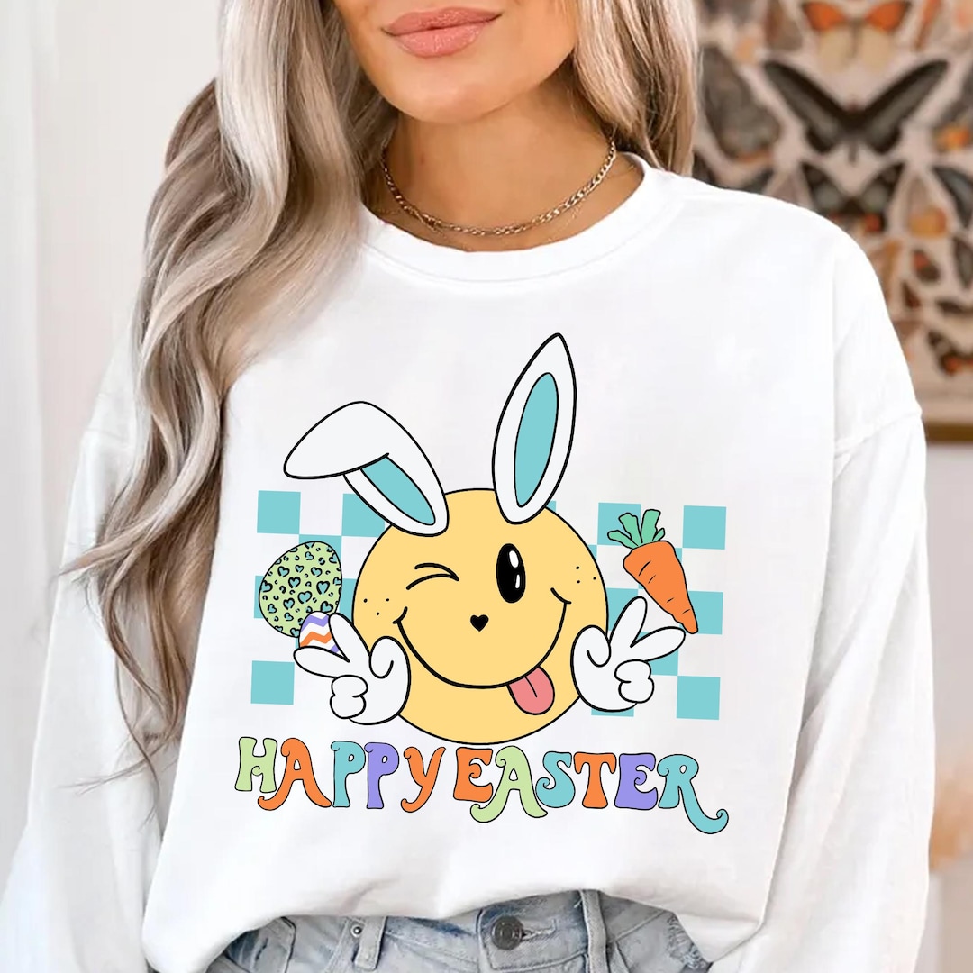 Happy Easter Smiley Face Png, Easter Vibes PNG Sublimation Design ...