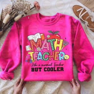 Math Teacher Like A Normal Teacher but Cooler Png, Cute Preppy Png ...