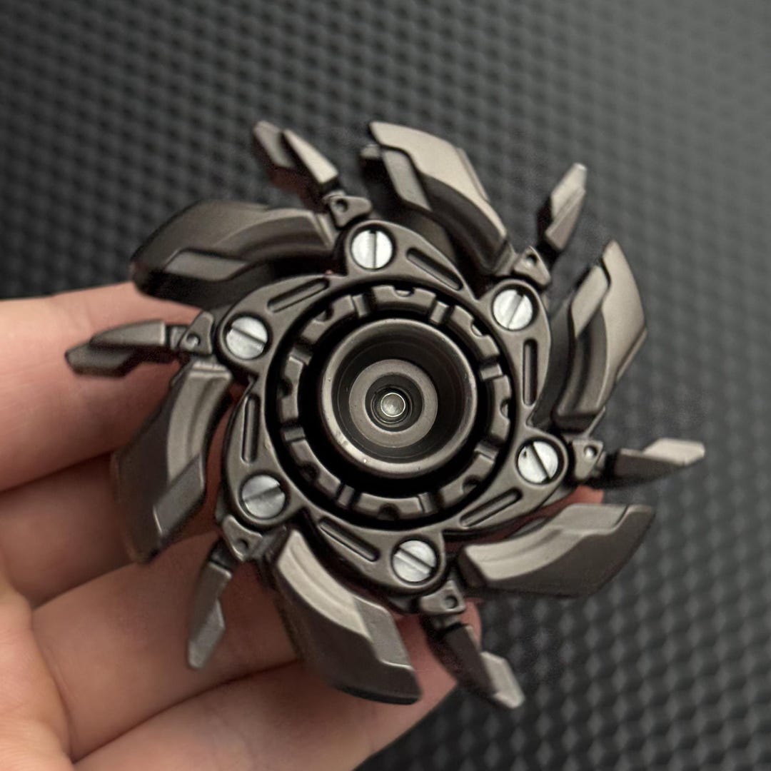 Fidget Toy Spinner Transformer Opening Top Toy Grey Metal Desk Fidget ...