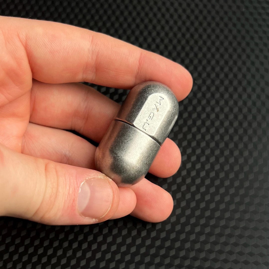 Fidget Toy Spinner Clicker Chill Pill Toy Silver Metal Desk Fidget Gift ...