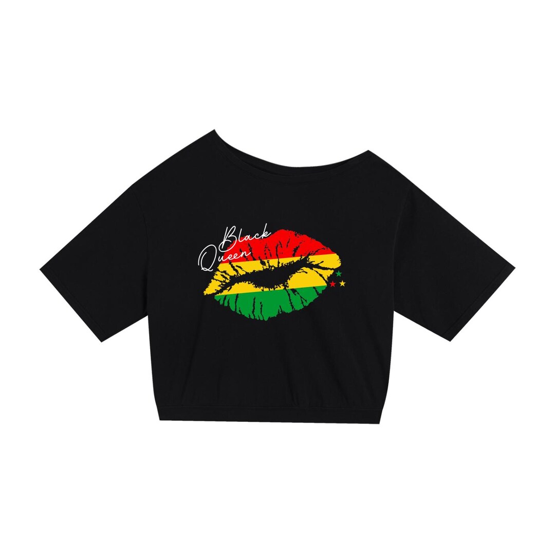 Black History Month Asymmetric T-shirt, Black Queen Pan African Colors ...