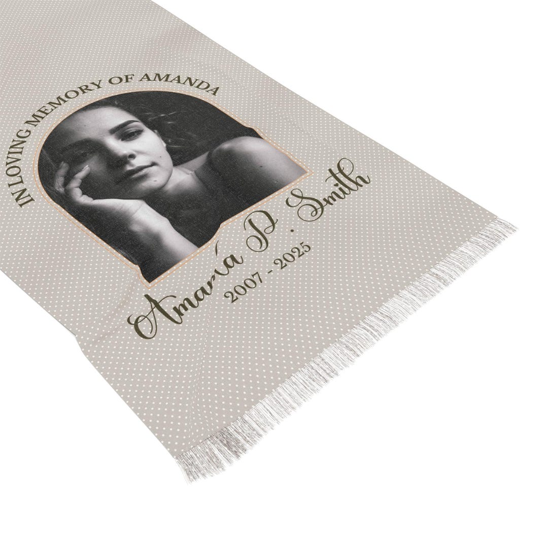 Memorial Portrait Scarf, Light Scarf Gift for Bereavement, in Loving ...