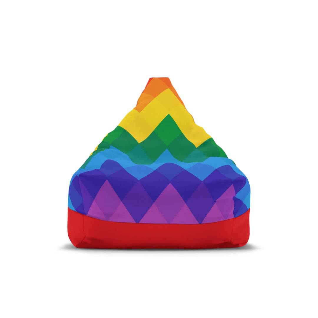 Rainbow Bean Bag Chair, Pride Month Lounge Cover, LGBTQ+ Seating Décor ...