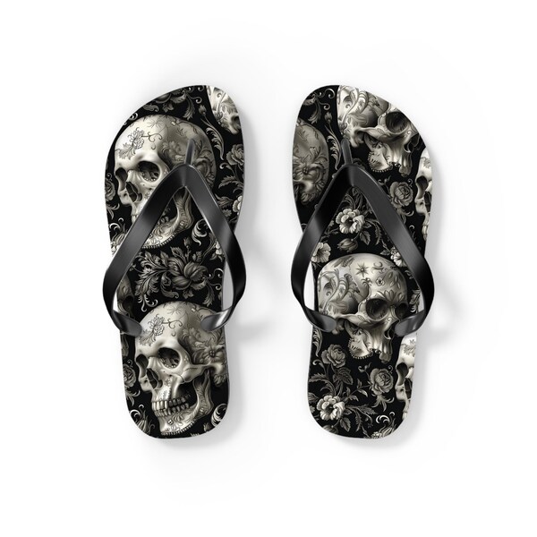 Skull Flip Flops - Etsy