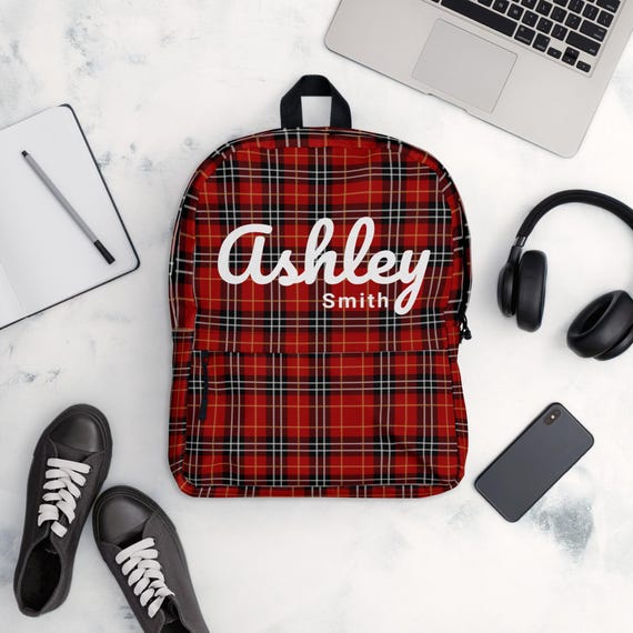 Red And Black Checkered Backpack