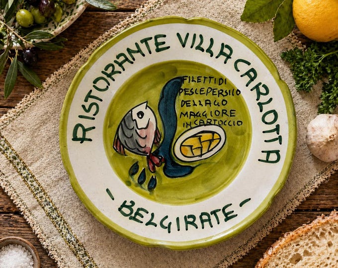 Italian Restaurant Souvenir Plate Belgirate Lake Maggiore | Buon ...