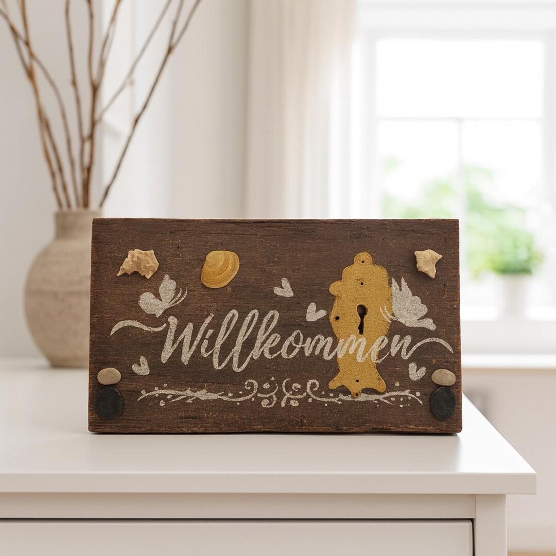 Welcome Wall Sign Made of Old Oak | Rustic Welcome Sign | 100 Year Old ...