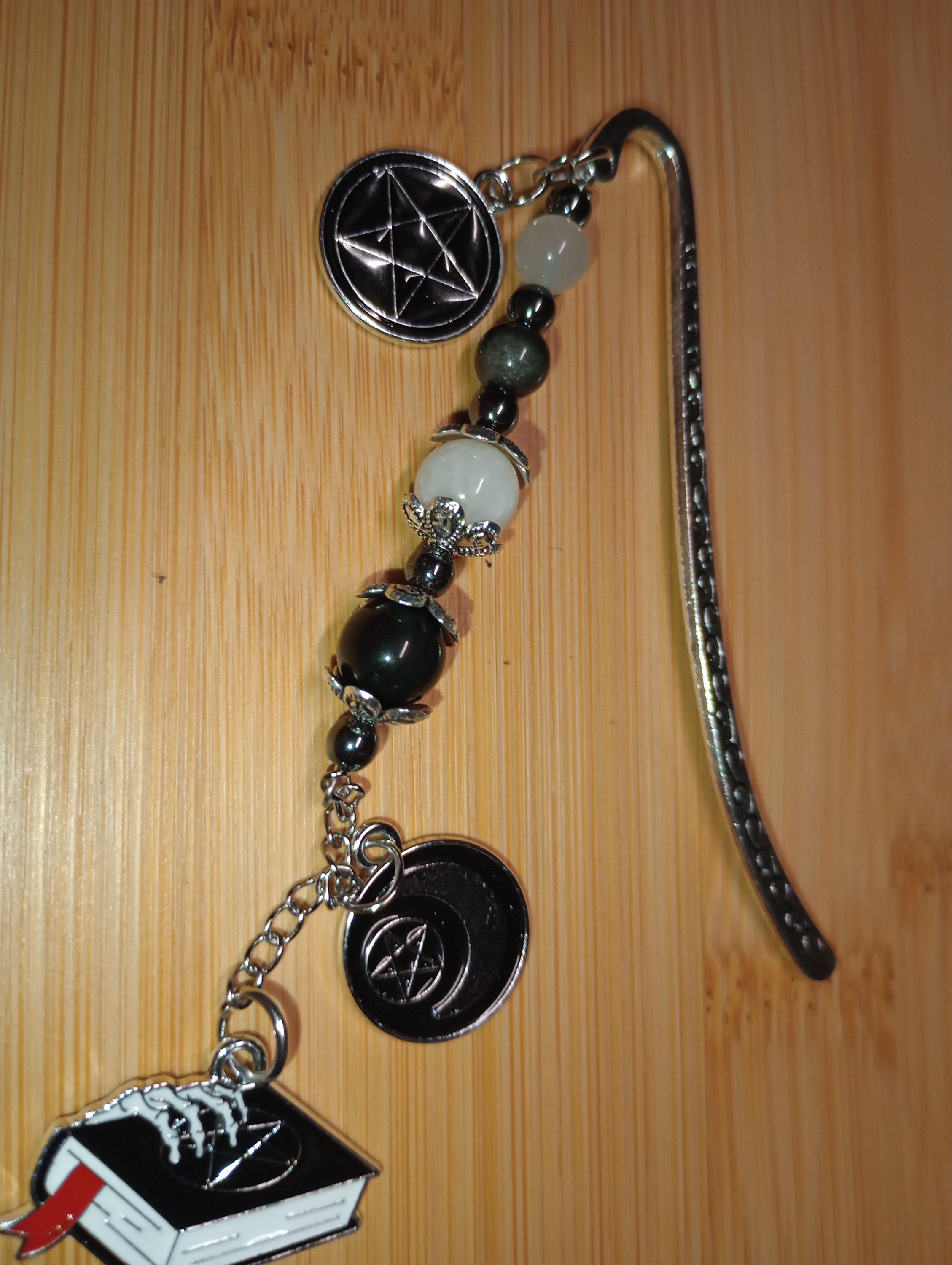 Witchy Bookmark, Pentacle, Spell Book and Moon Charms. - Etsy