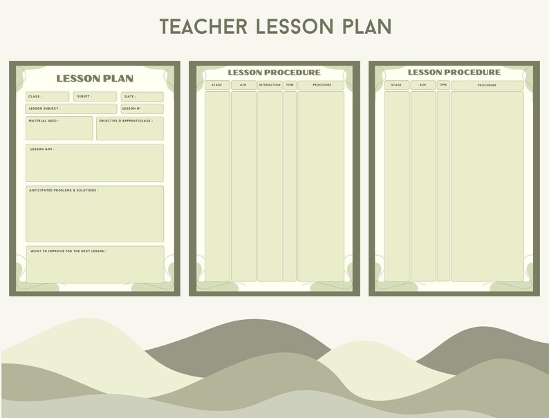 Teacher Lesson Plan - PDF and Printable - Etsy