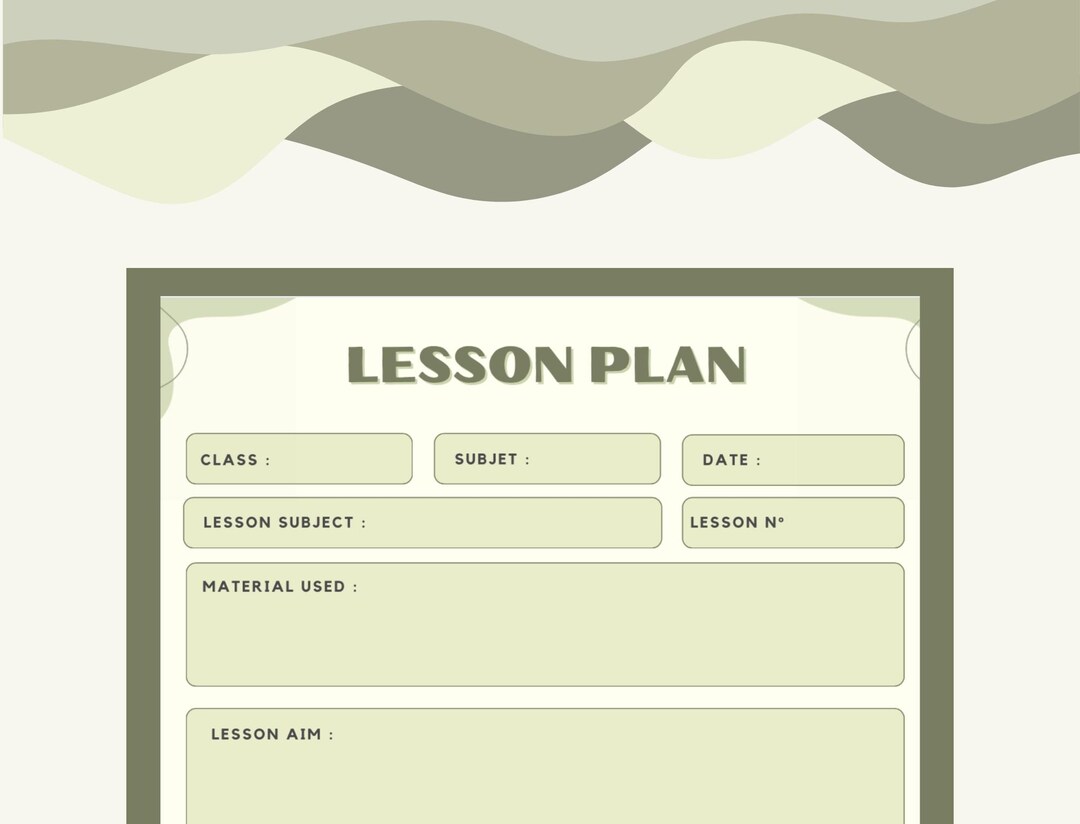 Teacher Lesson Plan - PDF and Printable - Etsy