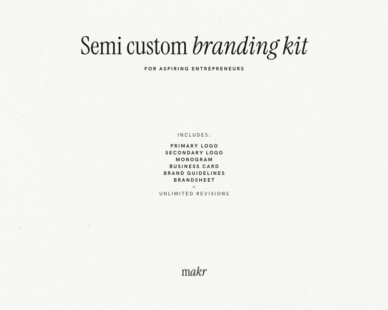 Semi Custom Branding Kit // Premade Branding Package Semi Custom Brand ...