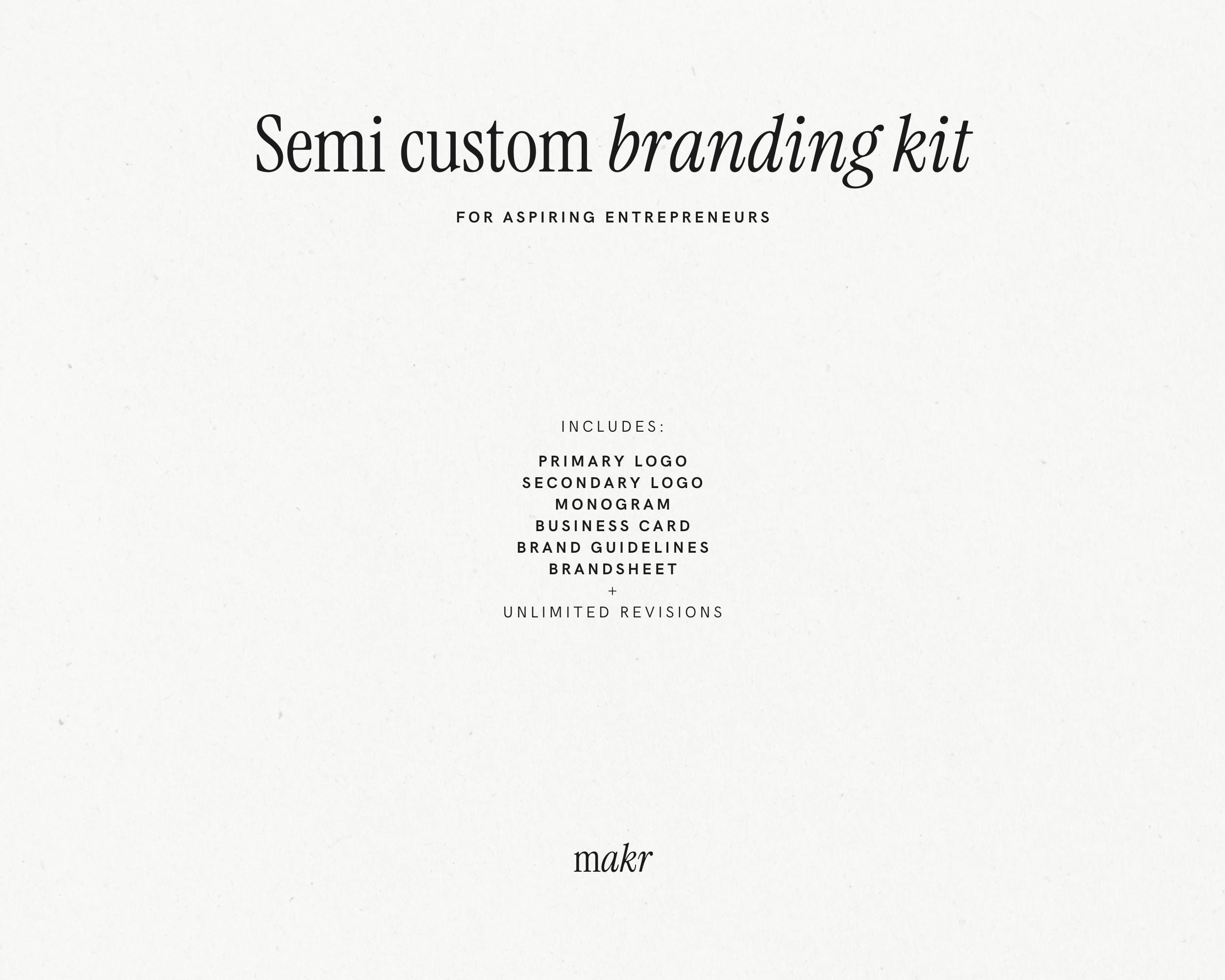 Semi Custom Branding Kit // Premade Branding Package Semi Custom Brand ...