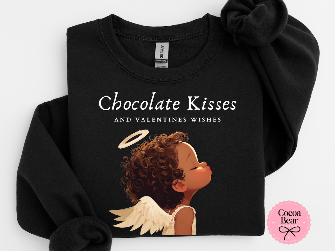 Afro Brown Cupid Chocolate Kisses Valentines Wishes Shirt Cute African ...
