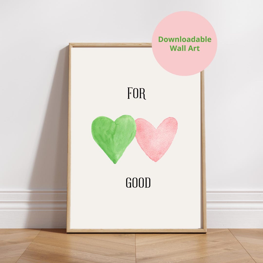 Wicked Poster | for Good | Elphaba & Glinda | Movie Quotes - Etsy