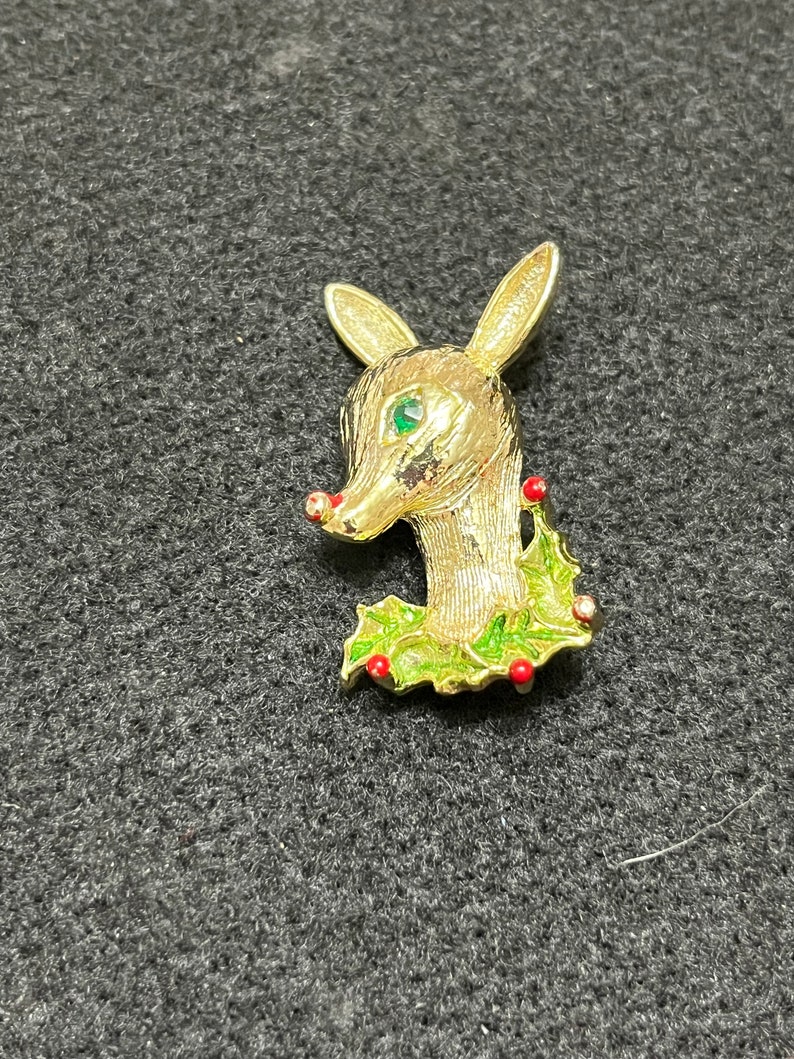 1960s Vintage Gerrys Reindeer Gold Tone Enamel Christmas Brooch Pin - Etsy