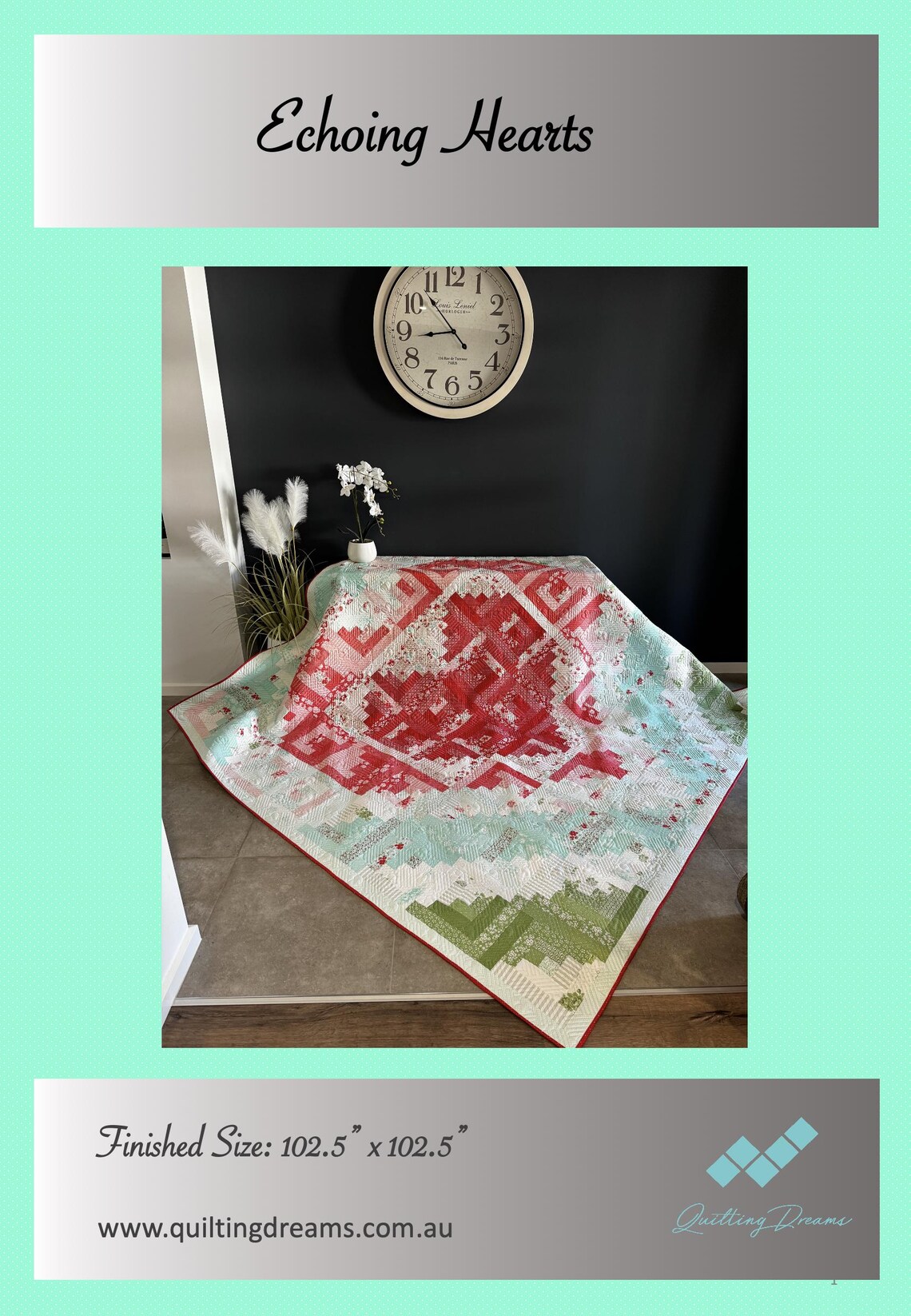 PDF - Echoing Hearts - Beginner Friendly Log Cabin Quilt Pattern - Etsy