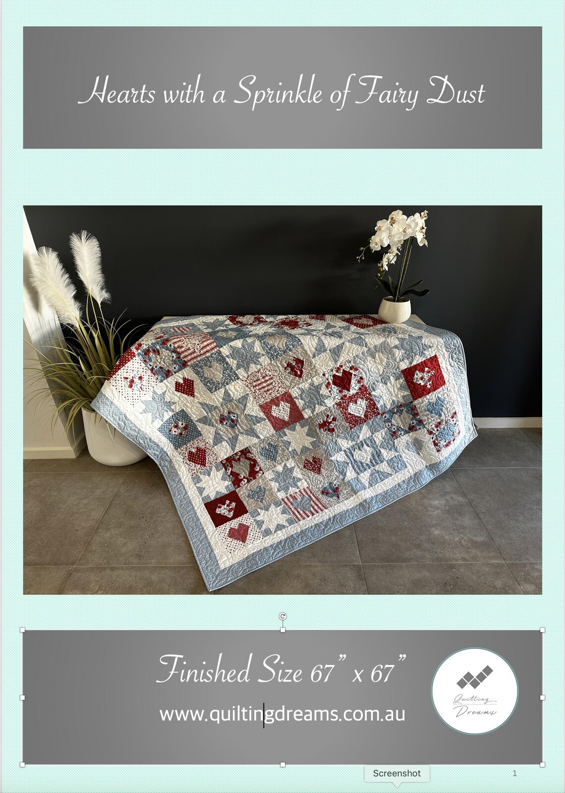 PDF Hearts With a Sprinkle of Fairy Dust Quilt Pattern - Etsy