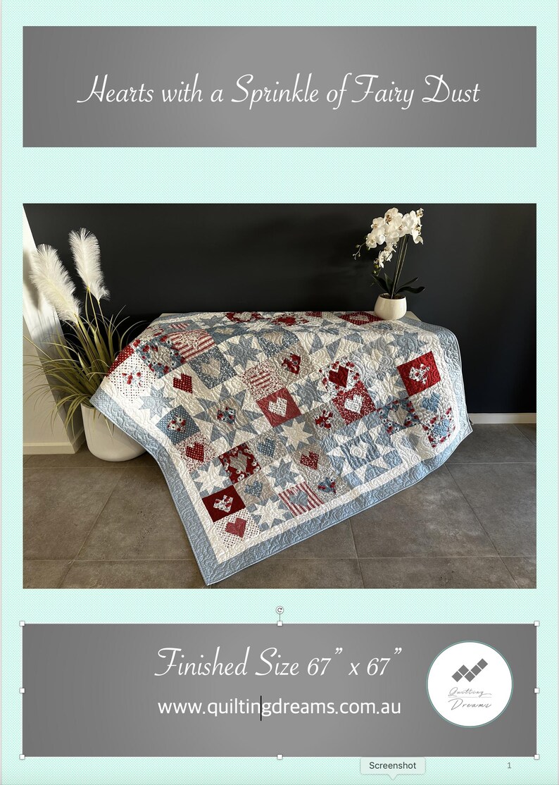 PDF Hearts With a Sprinkle of Fairy Dust Quilt Pattern - Etsy