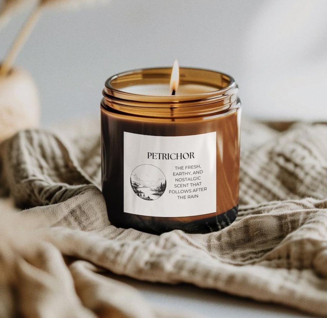 Petrichor, the Smell of Earth After Rain, Soy Wax Candle in Amber Jar ...