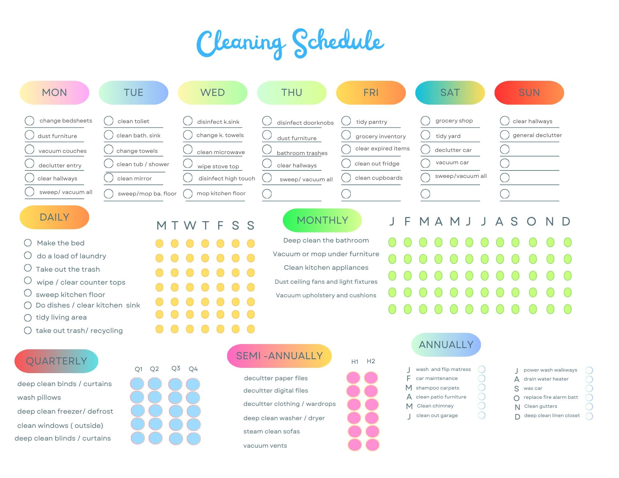 Editable ADHD Cleaning Schedule, Household Chores Checklist, Adhd ...
