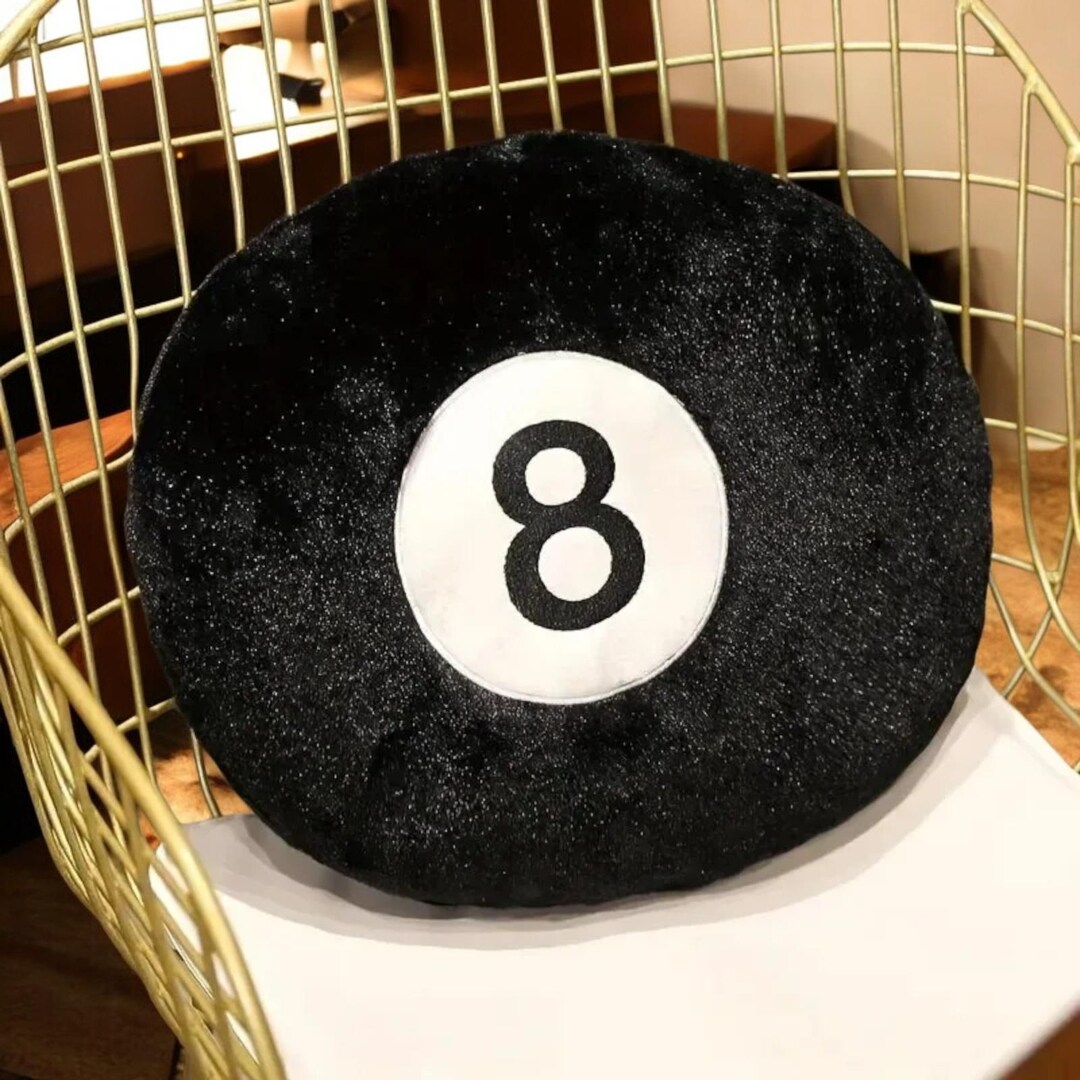 Billiard Ball Pillow Unique Game Room Decor Magic 8 Ball Cushion Modern ...