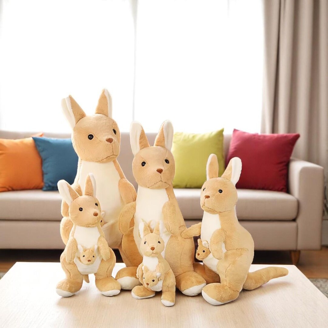 Giant Kangaroo Plush Toy | Soft Stuffed Animal Pillow | Realistic ...