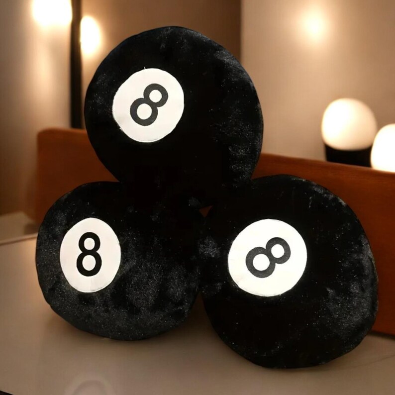 Billiard Ball Pillow Unique Game Room Decor Magic 8 Ball Cushion Modern ...