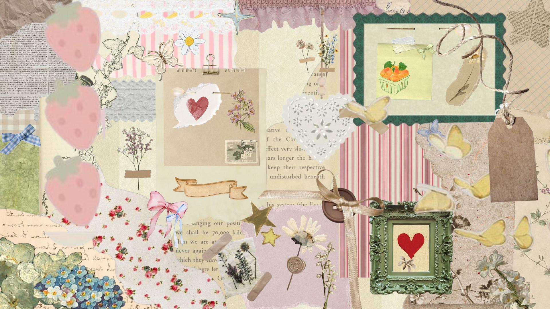 1920x1080 Digital Scrapbook Wallpaper - Etsy