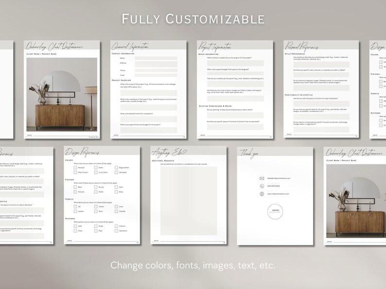 Interior Design Client Questionnaire | Canva Template, Onboarding Form ...