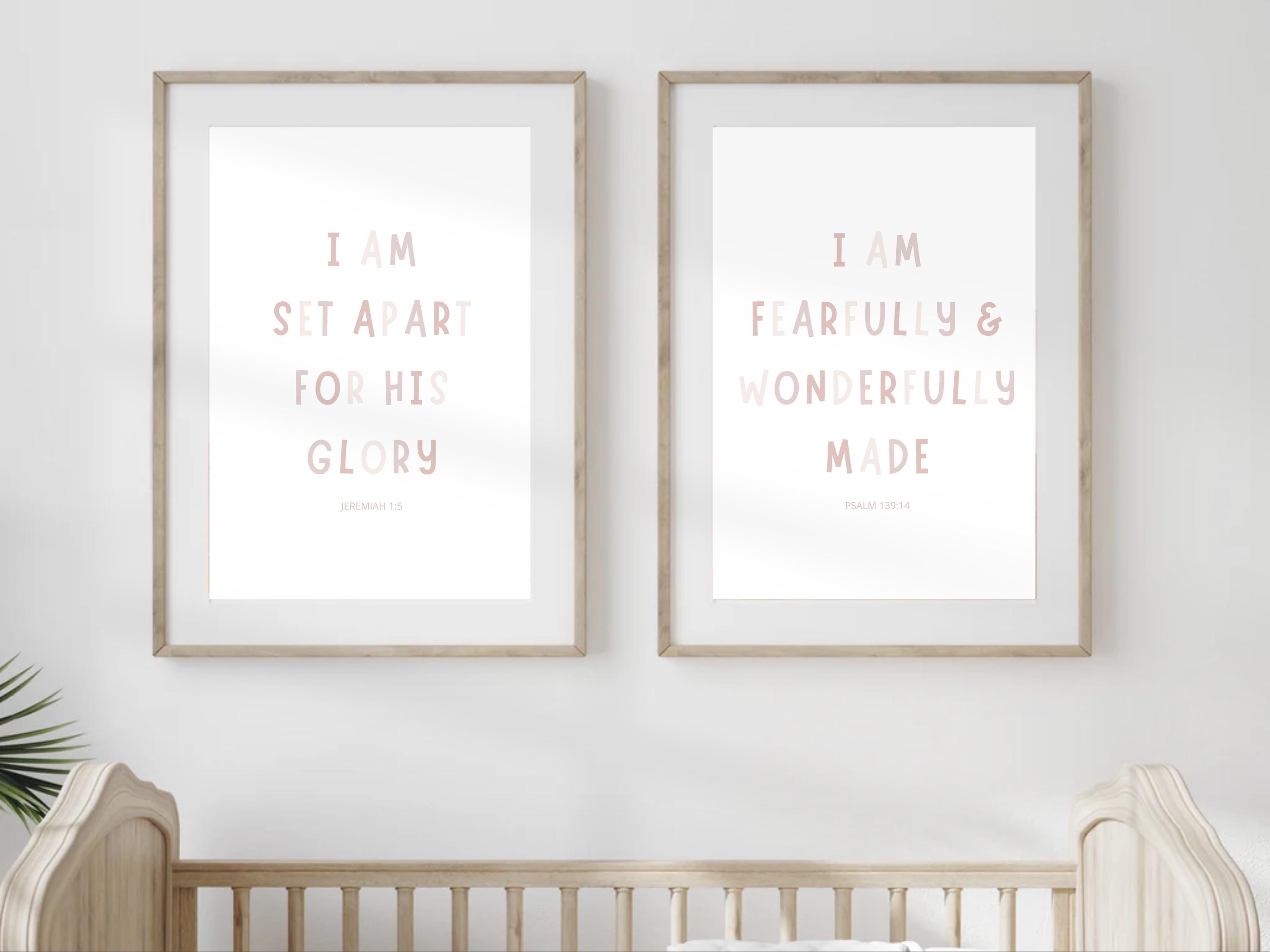 Nursery Bible Verse Girl Nursery Scripture Wall Art Pink Christian ...
