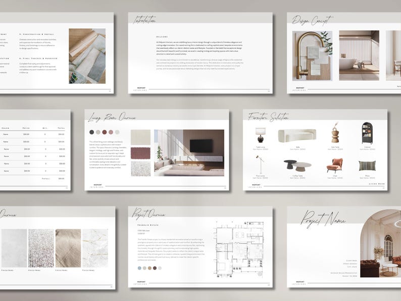 Interior Design Client Presentation Template | 23-page Canva Layout - Etsy